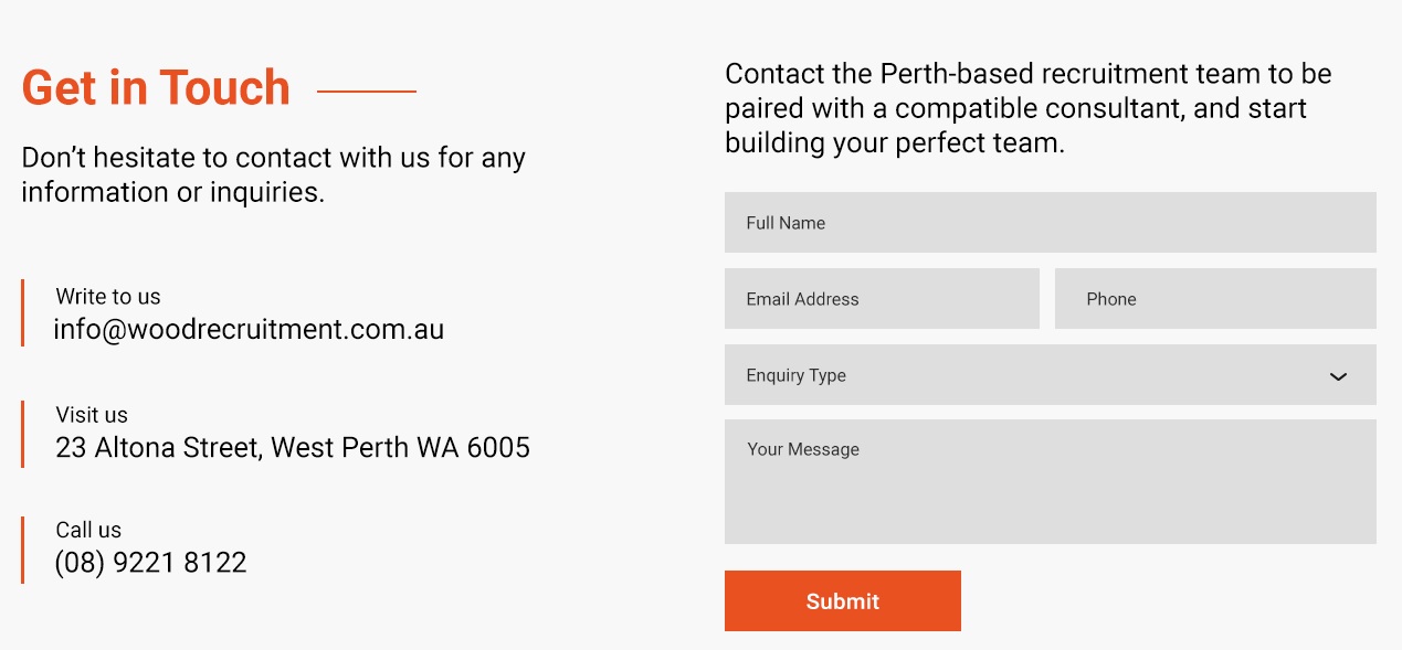 Contact us to Find the best jobs and staff in Perth
